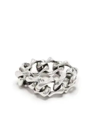 Emanuele Bicocchi Soft Sharp Link Chain Ring - Silver