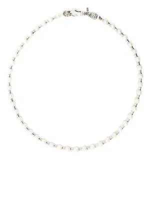 Emanuele Bicocchi Bead-embellished Pearl Necklace - Silver