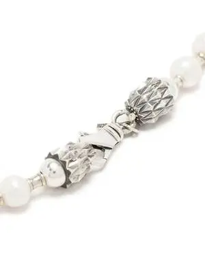 Emanuele Bicocchi Bead-embellished Pearl Necklace - Silver
