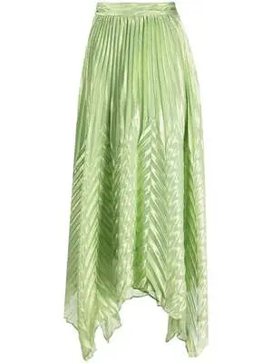 Simkhai Metallic-thread Pleated Skirt