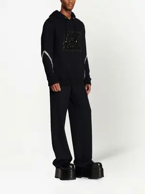 Balmain Embellished Pullover Hooded Sweatshirt