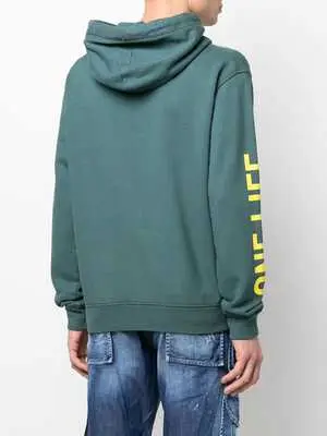 Dsquared2 Slogan-print Cotton Hoodie - Green