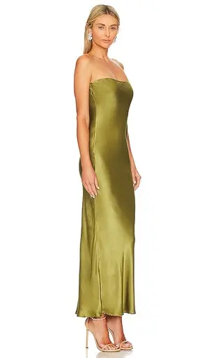 SNDYS. Strapless Midi Dress - Olive