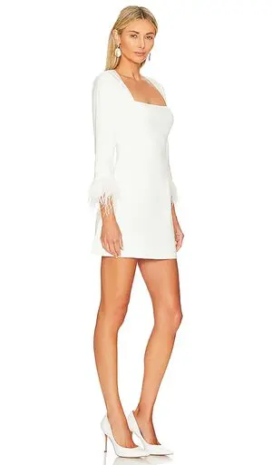 Likely Cher Mini Dress With Feathered Cuffs
