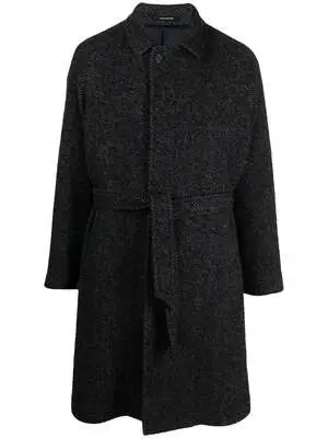 Tagliatore Salomon Belted Coat - Black
