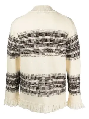 Junya Watanabe Stripe-pattern Zip-up Cardigan