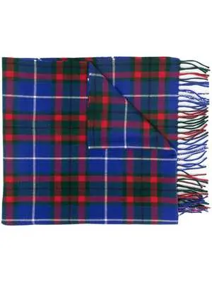Marni Check-pattern Knitted Scarf - Blue