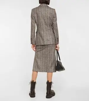 Brunello Cucinelli Double-breasted Wool-blend Blazer