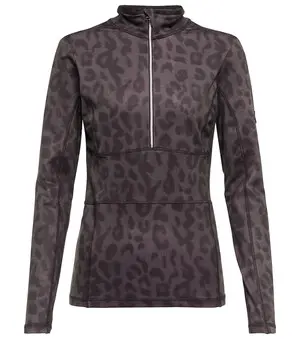 JETSET Leopard-print Mockneck Ski Top