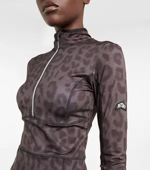 JETSET Leopard-print Mockneck Ski Top