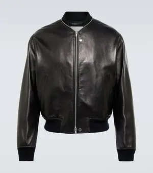 JIL SANDER Leather Bomber Jacket