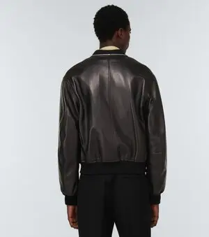 JIL SANDER Leather Bomber Jacket