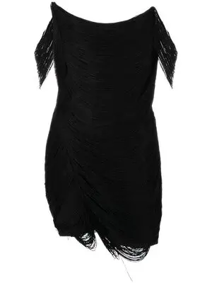 Simkhai Fringe Detail Off-shoulder Dress