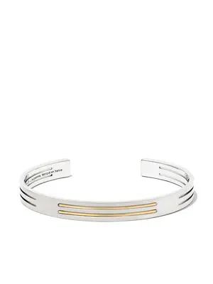 Le Gramme 18kt Yellow Gold And Brushed Titanium Bracelet - Silver
