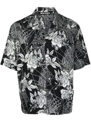 Palm Angels Floral-print Short-sleeve Shirt