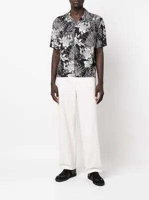 Palm Angels Floral-print Short-sleeve Shirt