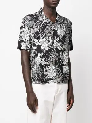 Palm Angels Floral-print Short-sleeve Shirt