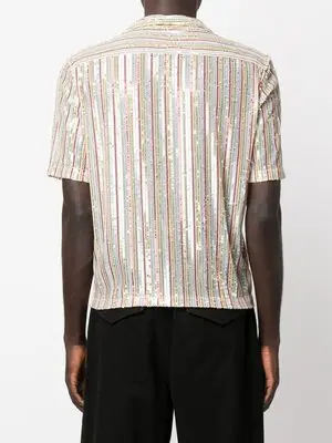 Palm Angels Metallic-finish Short-sleeve Shirt