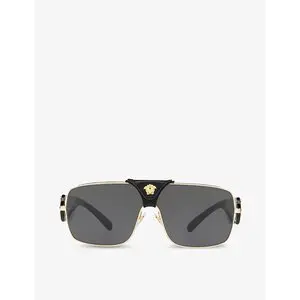 Versace Ve2207q Aviator-frame Sunglasses - Gold