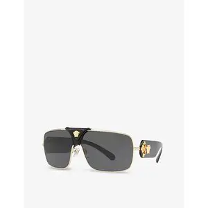 Versace Ve2207q Aviator-frame Sunglasses - Gold