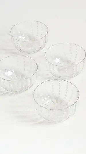 ZAFFERANO Perle Small Bowl Set Of 4 - Clear
