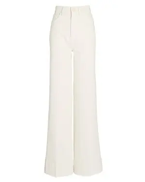 TRIARCHY Ms. Onassis Manhattan Organic Cotton Wide-leg Jeans - Ivory