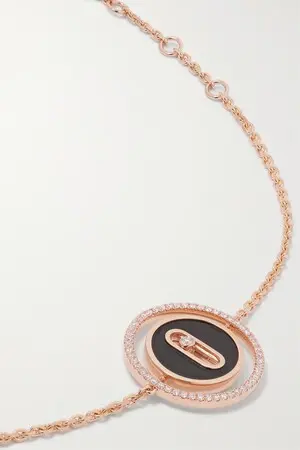 Messika Messika Lucky Move Rose Gold, Onyx And Diamond Bracelet Rose Gold