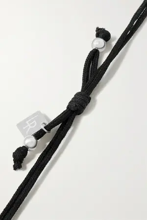 Lauren Rubinski Sterling Silver, Cord, Enamel And Diamond Bracelet
