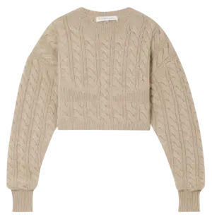 Christopher Esber Cropped Cable-knit Wool And Cashmere-blend Sweater