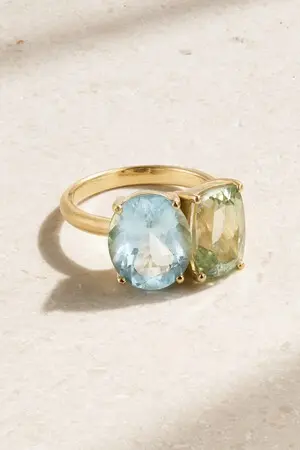 Irene Neuwirth Gemmy Gem 18-karat Aquamarine And Tourmaline Ring - Gold