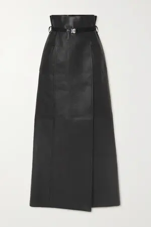 Givenchy Belted Leather Maxi Skirt