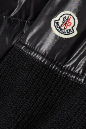 Moncler Ribbed Wool And Quilted Glossed-shell Down Jacket