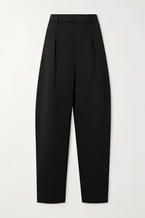 Wardrobe.NYC Hailey Bieber Pleated Wool Wide-leg Pants - Black
