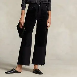 Ralph Lauren High-Rise Wide-Leg Cropped Jean Cardenal Wash