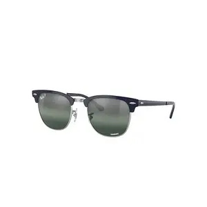 Ray-ban Clubmaster Metal Sunglasses Silver On Blue