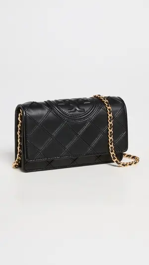 Tory Burch Fleming Soft Chain Wallet - Black