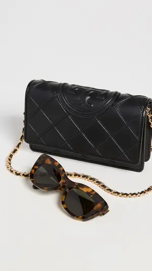 Tory Burch Fleming Soft Chain Wallet - Black