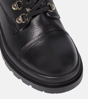 Bogner Shearling-trimmed Leather Ankle Boots