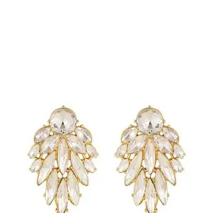 Ettika Cry Me A River 18k Gold Plated Earrings Clear Crystals