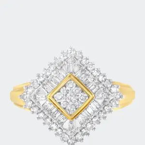 HAUS OF BRILLIANCE 10k Gold Diamond Ballerina Ring