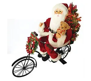SANTA'S WORKSHOP 19' Red Santa On Bike Led - One-color