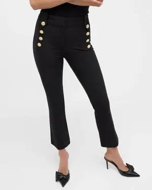 Derek Lam 10 Crosby Robertson Cropped Flare Trousers - Black