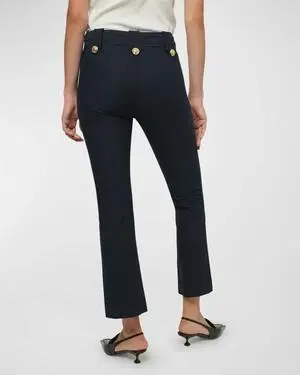 Derek Lam 10 Crosby Robertson Cropped Flare Trousers - Navy