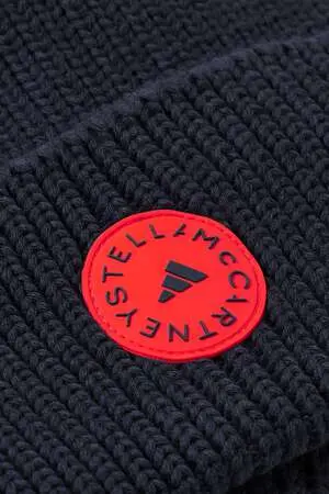 Adidas By Stella McCartney Appliquéd Ribbed Organic Cotton-blend Beanie