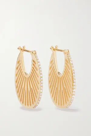 L’ATELIER NAWBAR Flat Ray Diamond Hoop Earrings