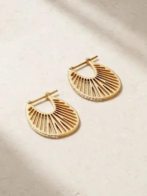 L’ATELIER NAWBAR Flat Ray Diamond Hoop Earrings