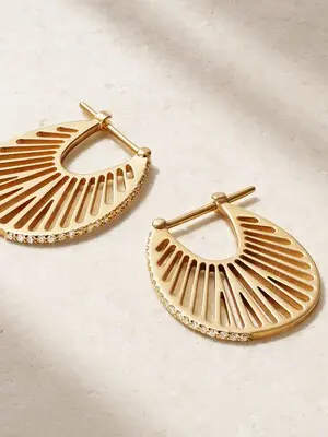L’ATELIER NAWBAR Flat Ray Diamond Hoop Earrings