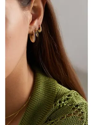 L’ATELIER NAWBAR Flat Ray Diamond Hoop Earrings