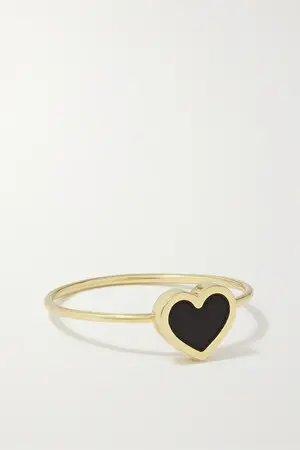 JENNIFER MEYER Extra Small Heart Onyx Ring - Gold