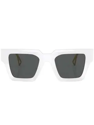 Versace Logo-embossed Square-frame Sunglasses - White